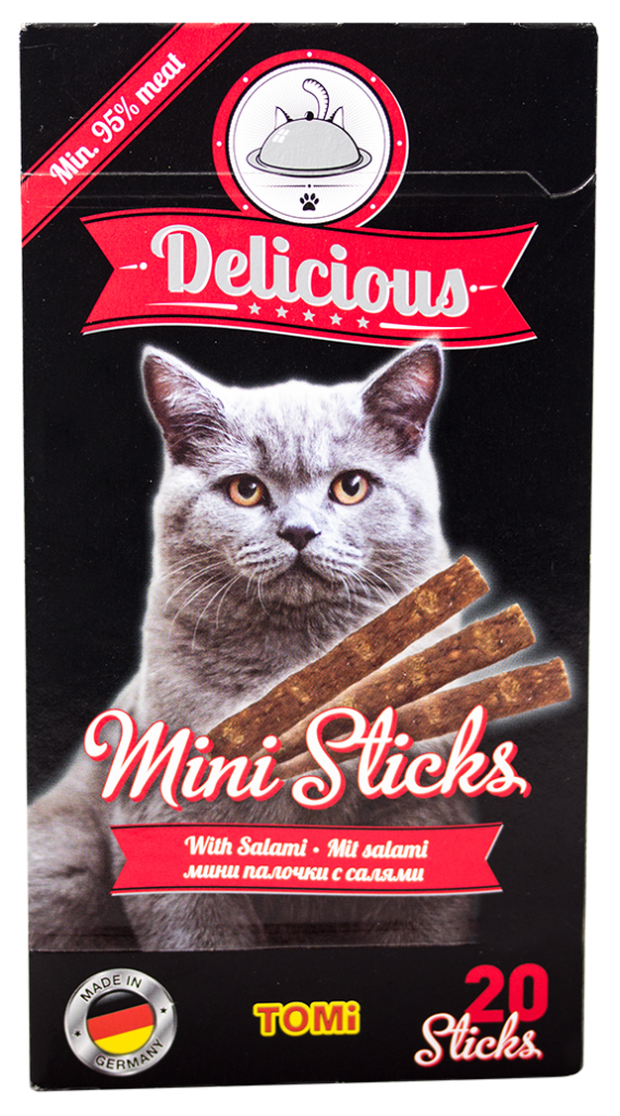 TOMi Delicious Mini Sticks with salami 20x2g | TOMi