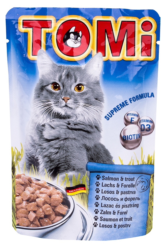 Tomi 100g sachets for cats - salmon and trout - Tomi