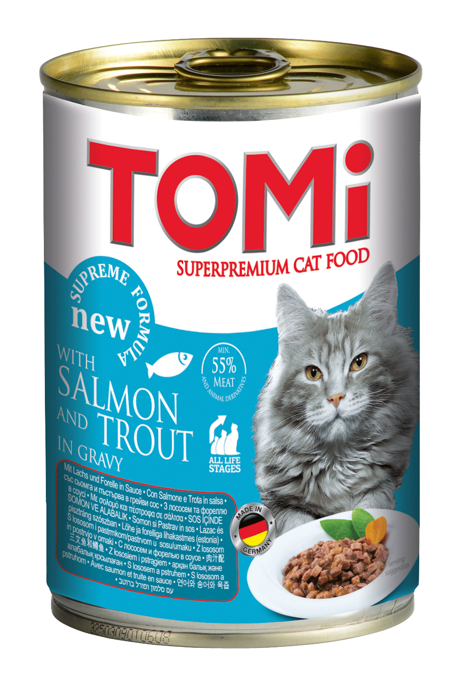 TOMi 400g can for cats - salmon and trout - TOMi