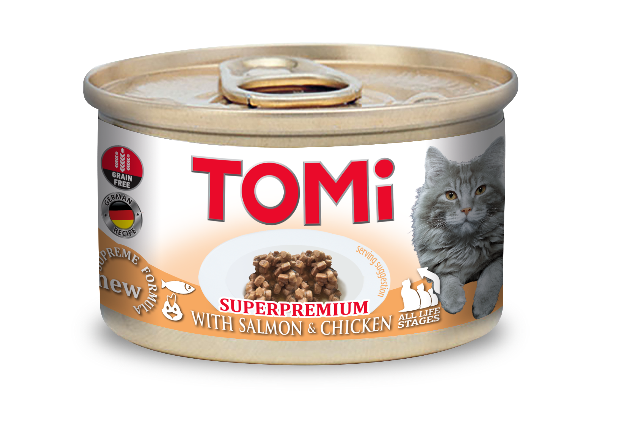 TOMi 85g chunks with salmon and chicken in gravy - TOMi